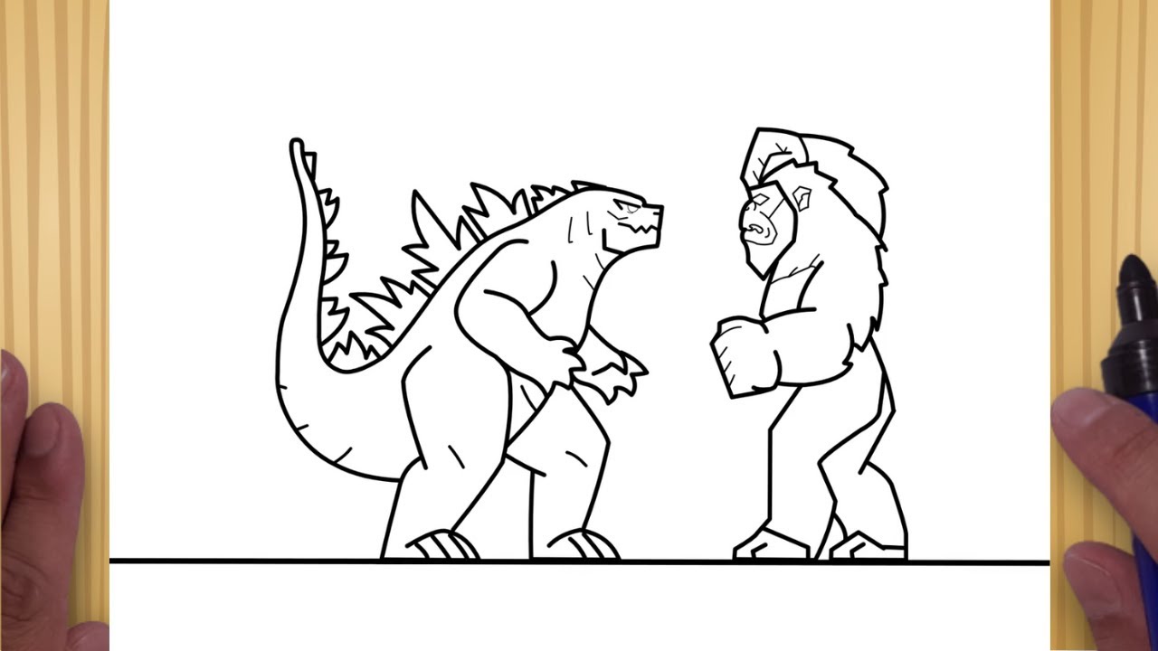 How to draw Godzilla vs King Kong #howtodraw #godzillavskong # ...