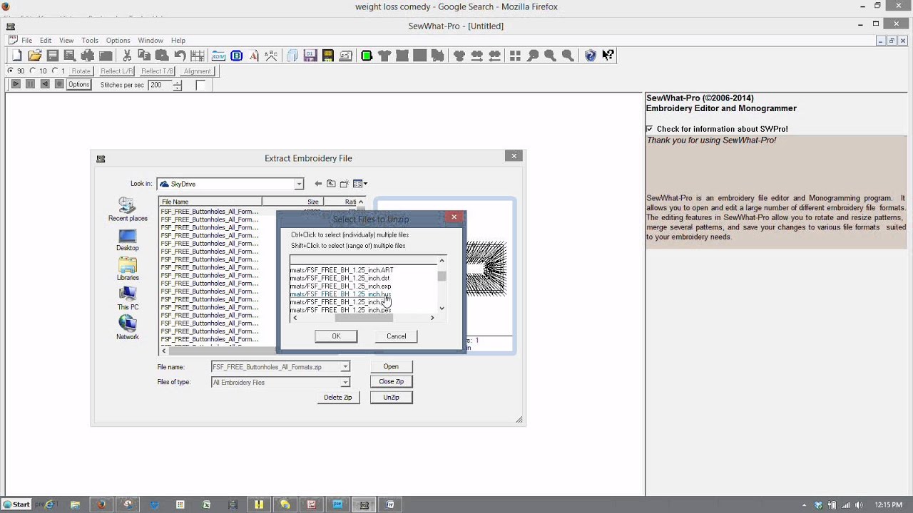 Use SewWhat-Pro/SWP to Open Zip Files - YouTube