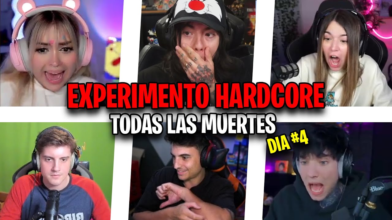 TODAS las MUERTES de EXPERIMENTO HARDCORE DIA 4 💀 PIPE CRY RIVERS ...