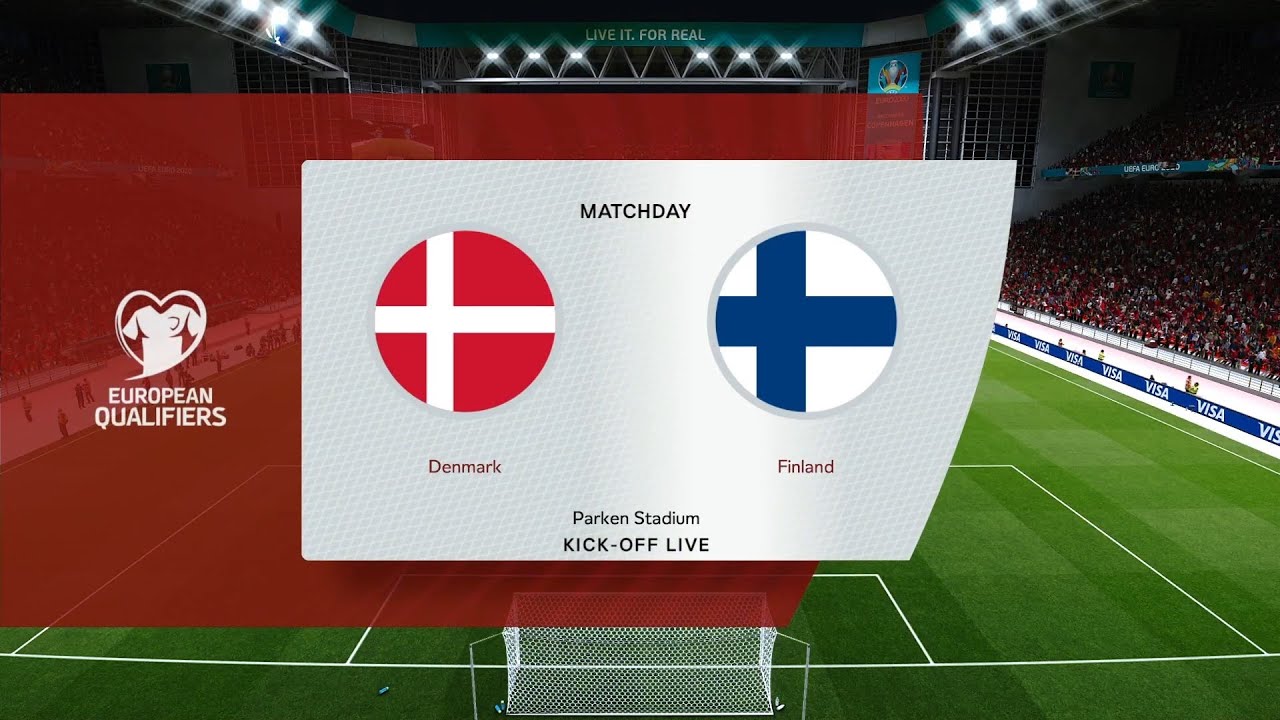 Denmark vs Finland | Parken Stadium | European Qualifiers | PES 2021 ...