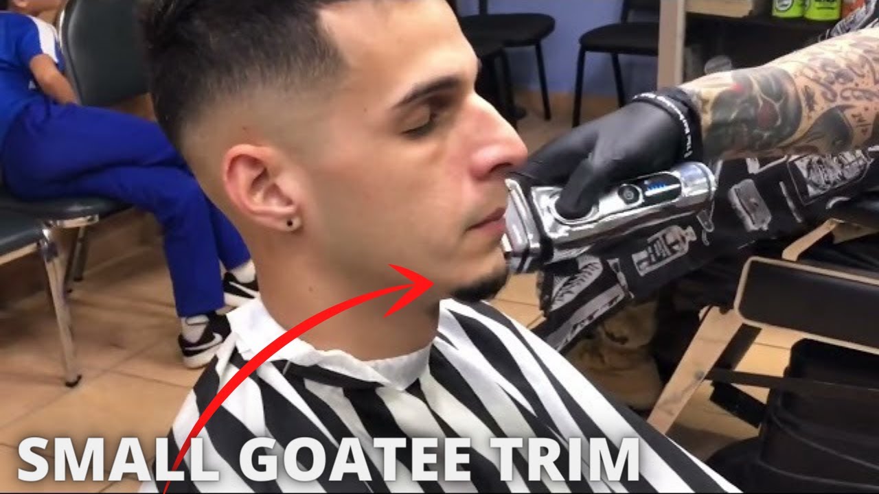 Small Goatee Beard Trim at Barbershop | No Talking | Small Goatee Shape ...