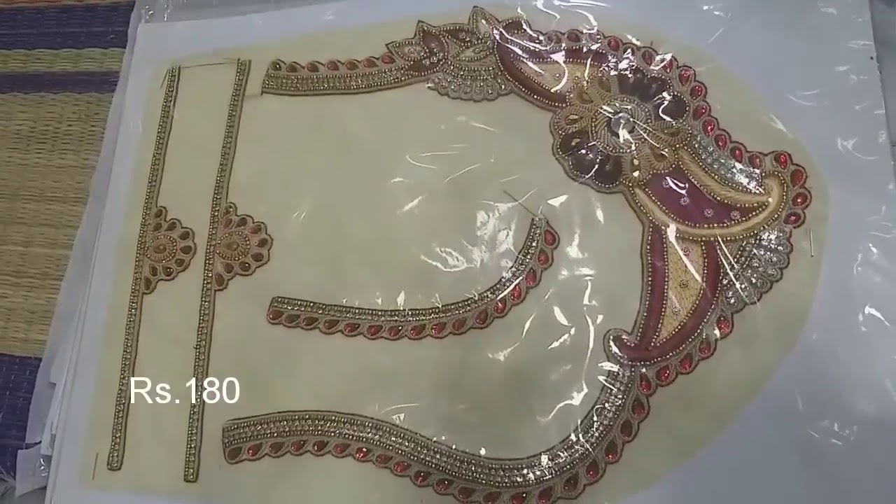 Aari material and lace hangings patches - YouTube