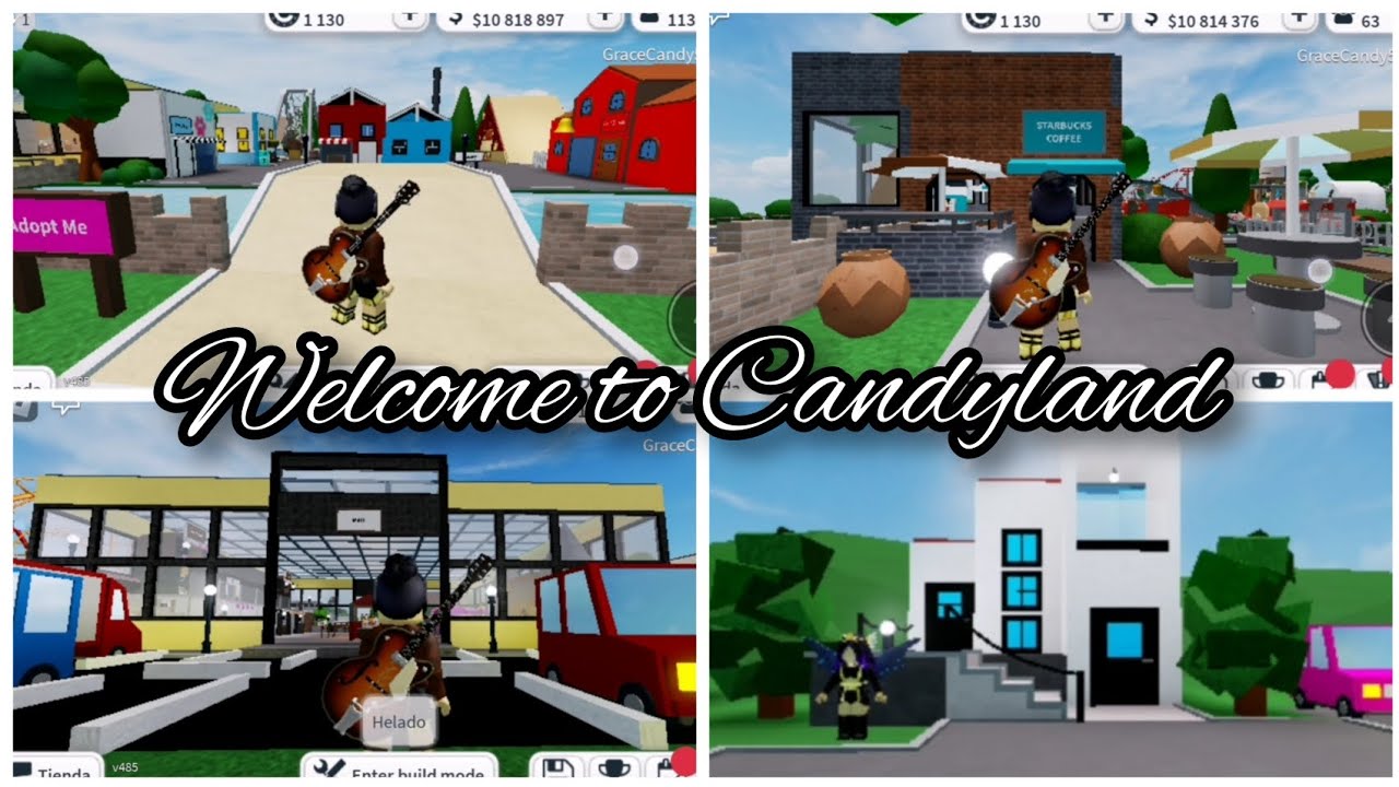 Recreating Starbucks, a Mall, Cinema and Adopt Me in Theme Park Tycoon ...