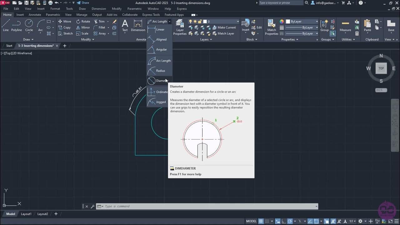 5-3 Inserting dimensions (AutoCAD 2023) - YouTube