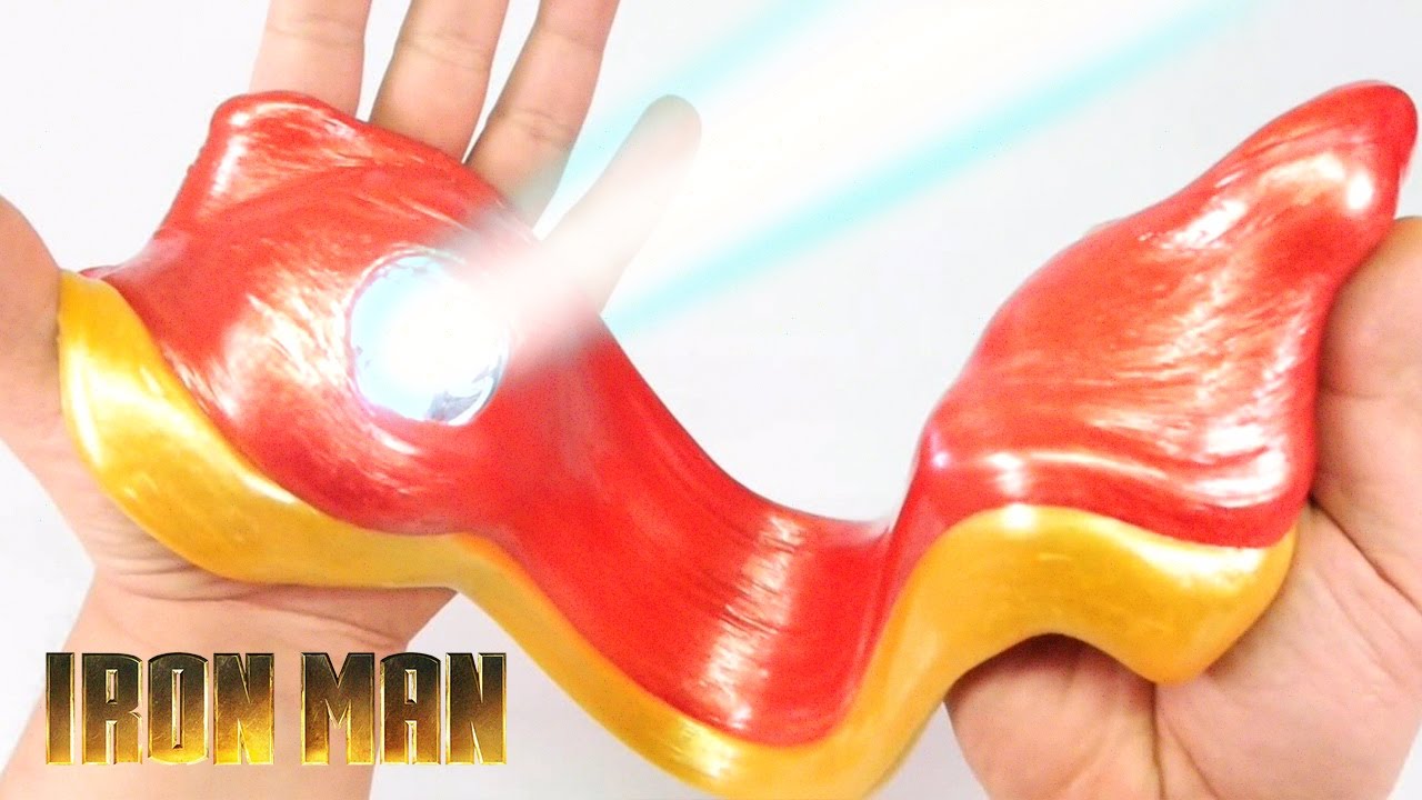 Making LED AVENGERS IRON MAN SLIME ! Steel Slime l Satisfying Slime ...