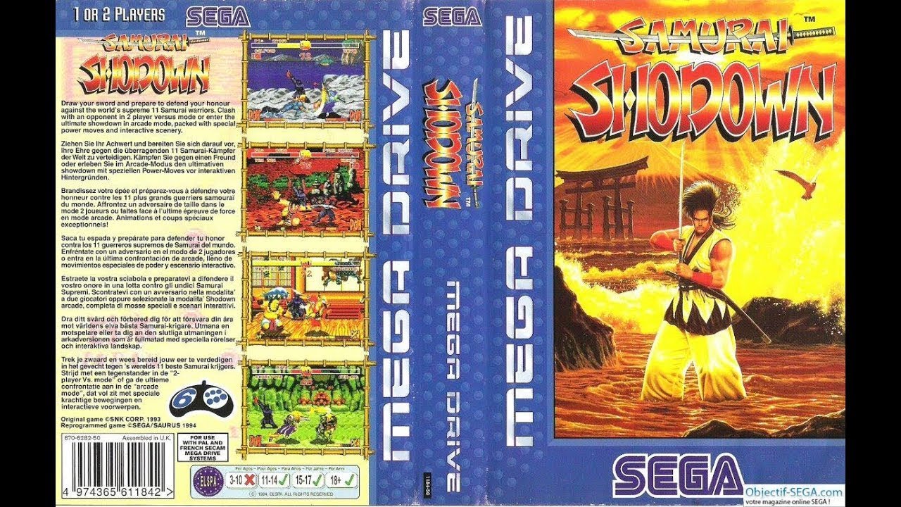 Sega Mega Drive 2 (Smd) 16-bit Samurai Shodown / Тень Самурая Полное ...