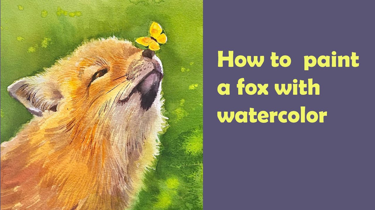 How to paint a cute fox with watercolor 水彩畫狐狸 - YouTube