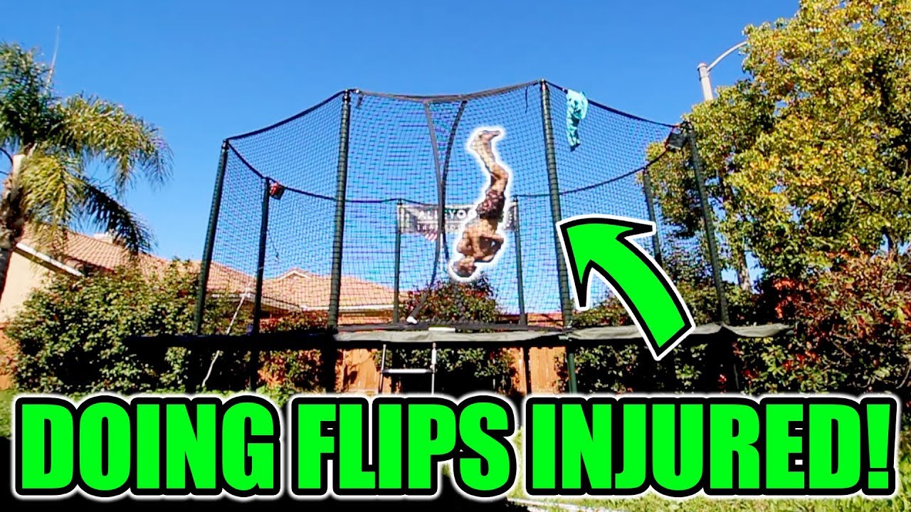 DOING TRAMPOLINE TRICKS ON ONE FOOT! (INJURED) - YouTube