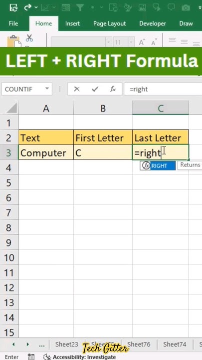 LEFT + RIGHT Formula in Excel - YouTube