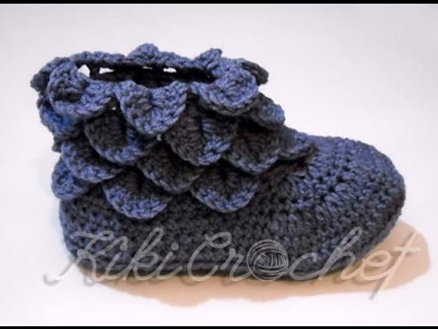 Free Crochet Crocodile Stitch Booties Pattern