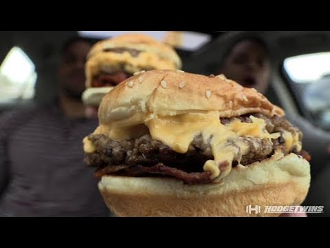 Eating Five Guys Double Bacon Cheeseburger @hodgetwins
