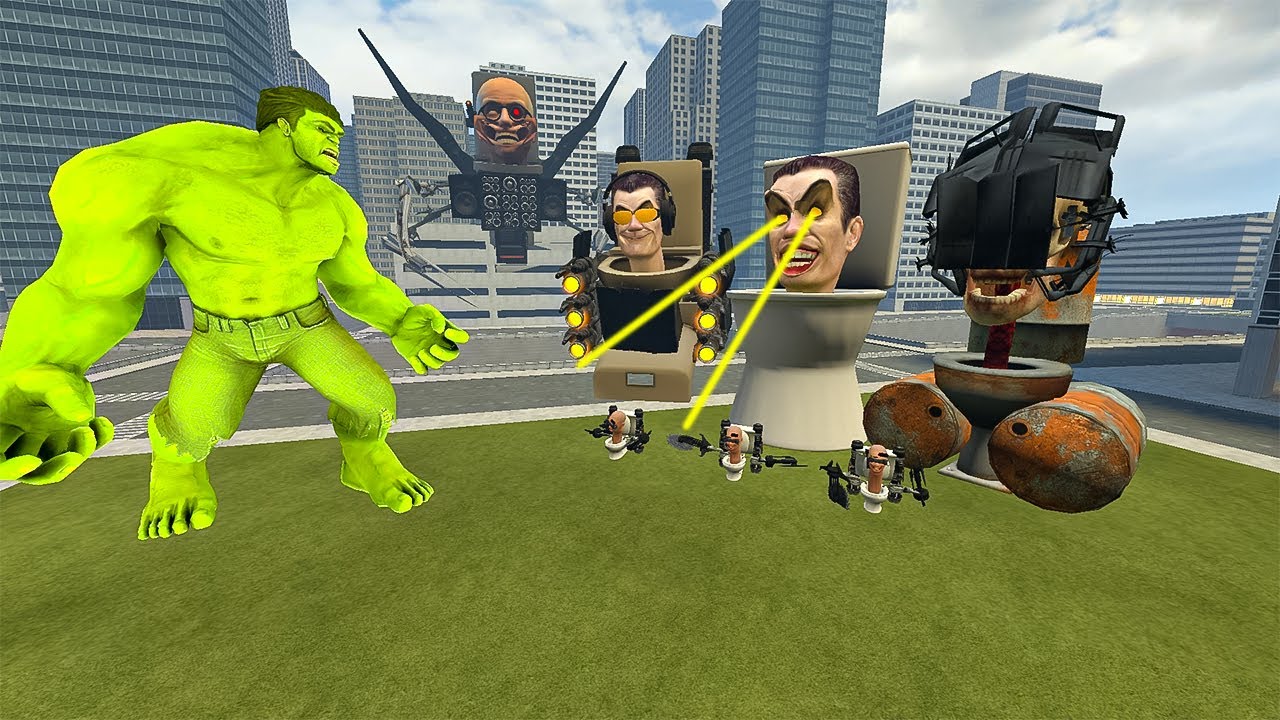 BATTLE OF THE TITANS HULK VS ALL GMAN & ALL TITAN SKIBIDI in Gmod - YouTube