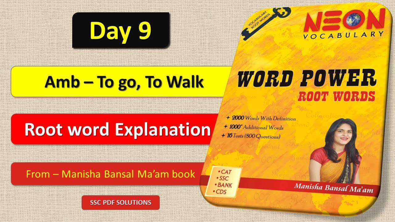Amb - to go/to walk, Explanation || Word Power Root Words | Manisha ...