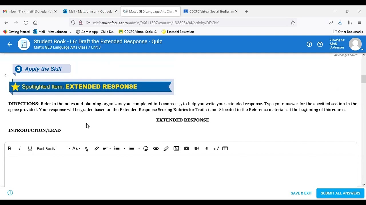 Unit 3 Lesson 6: Drafting an Extended Response - YouTube