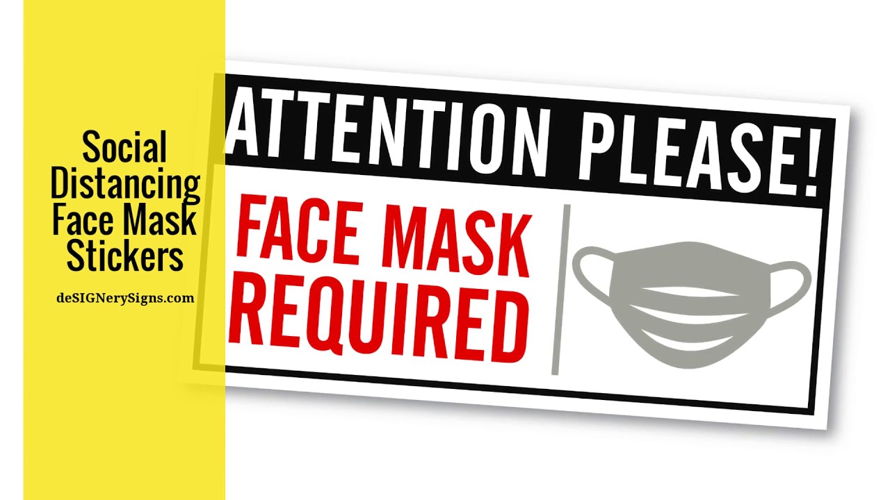 Face Mask Required Window Stickers | Face Mask Required Wall Stickers ...
