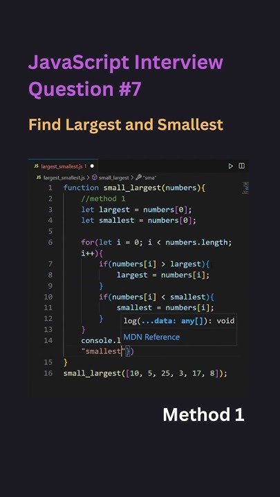 Largest & Smallest 😱🥰 #javascript #interview #questions #dsa # ...