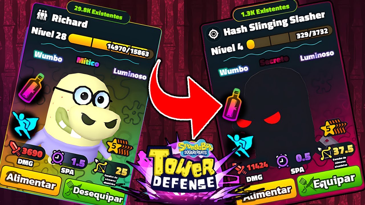 SPONGEBOB TOWER DEFENSE (SHOWCASE) SECRET HASH SLINGING SLASHER E ...