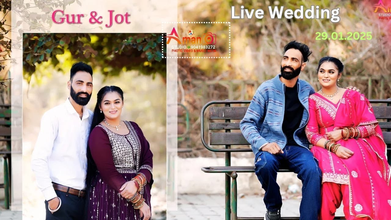Live: Wedding Gurwinder With Amarjot Video 🎥 Aman Studio Saila khurd ...