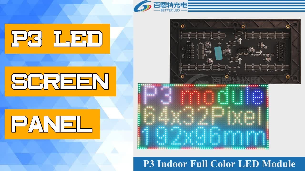 P3 LED screen panel module Indoor 3in1 RGB SMD 1/16 Scan 192*96mm 64*32 ...