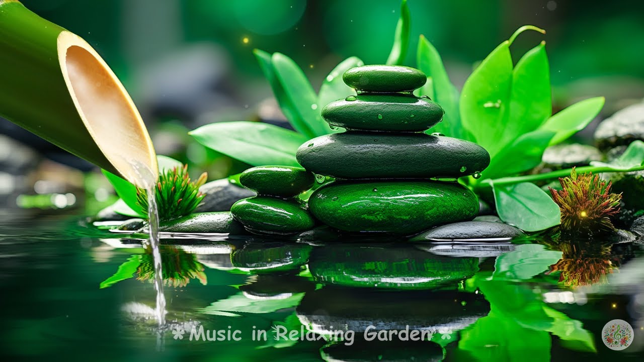 🌿🌿Relaxing Zen Music & Nature Sounds -🎵🎵 Bamboo Fountain, Sleep Music ...