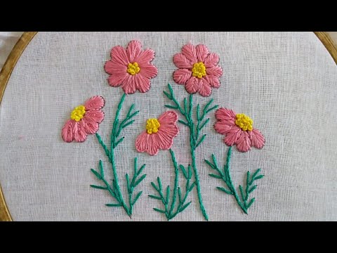 simple flower hand embroidery tutorial - YouTube