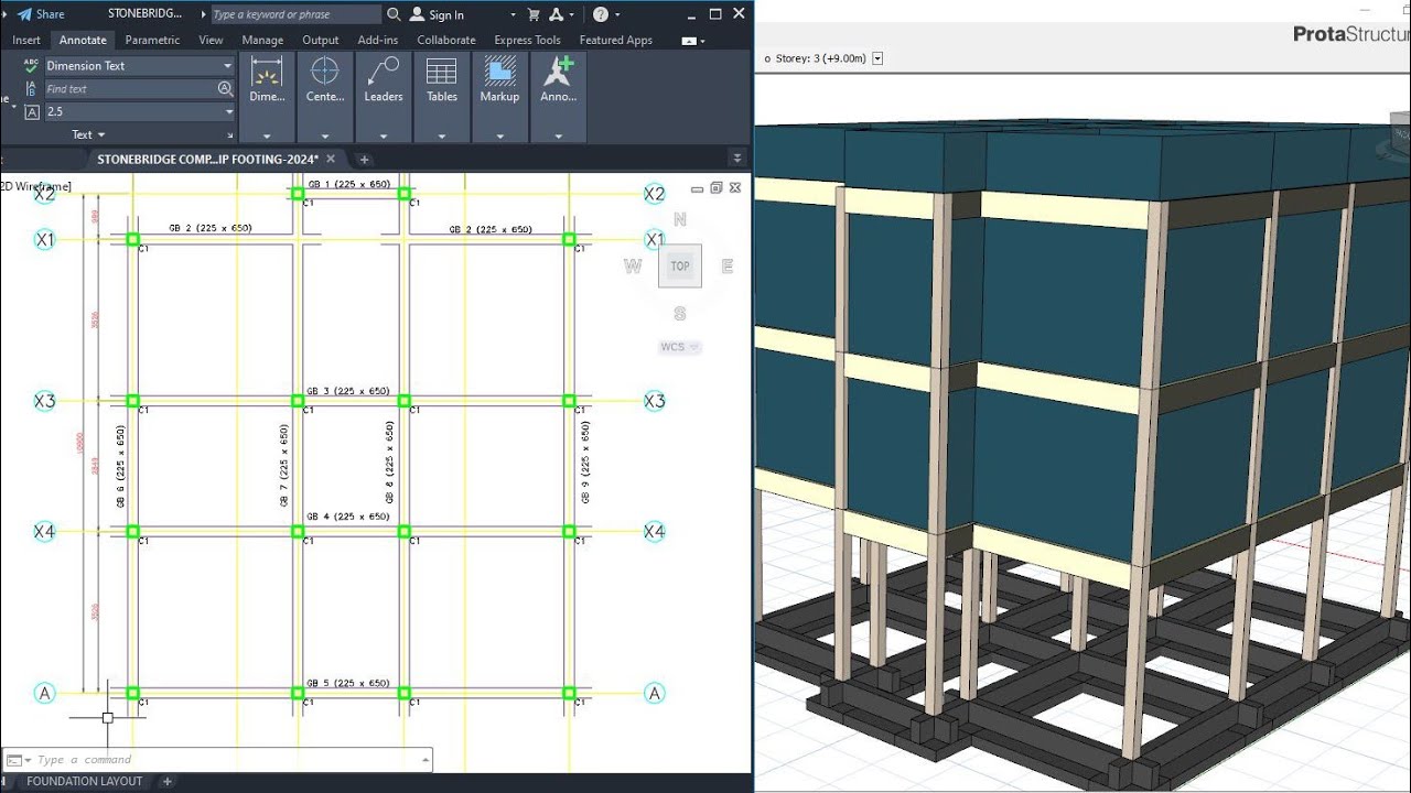 WIDE STRIP FOUNDATION DETAILING USING STONEBRIDGE - PART 2 - YouTube