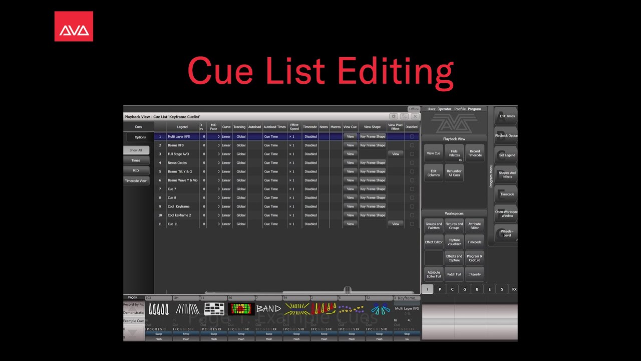Cue List Editing - YouTube