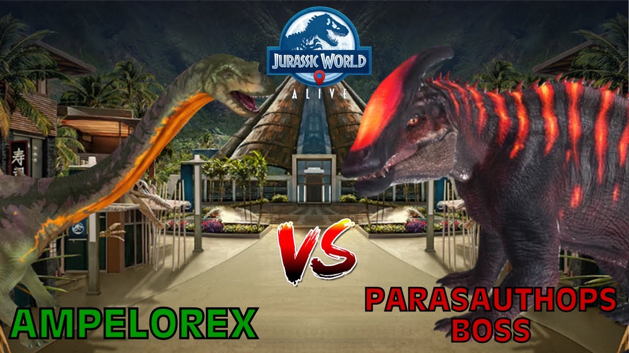 Ampelorex vs Parasauthops Boss - Jurassic World Alive - YouTube
