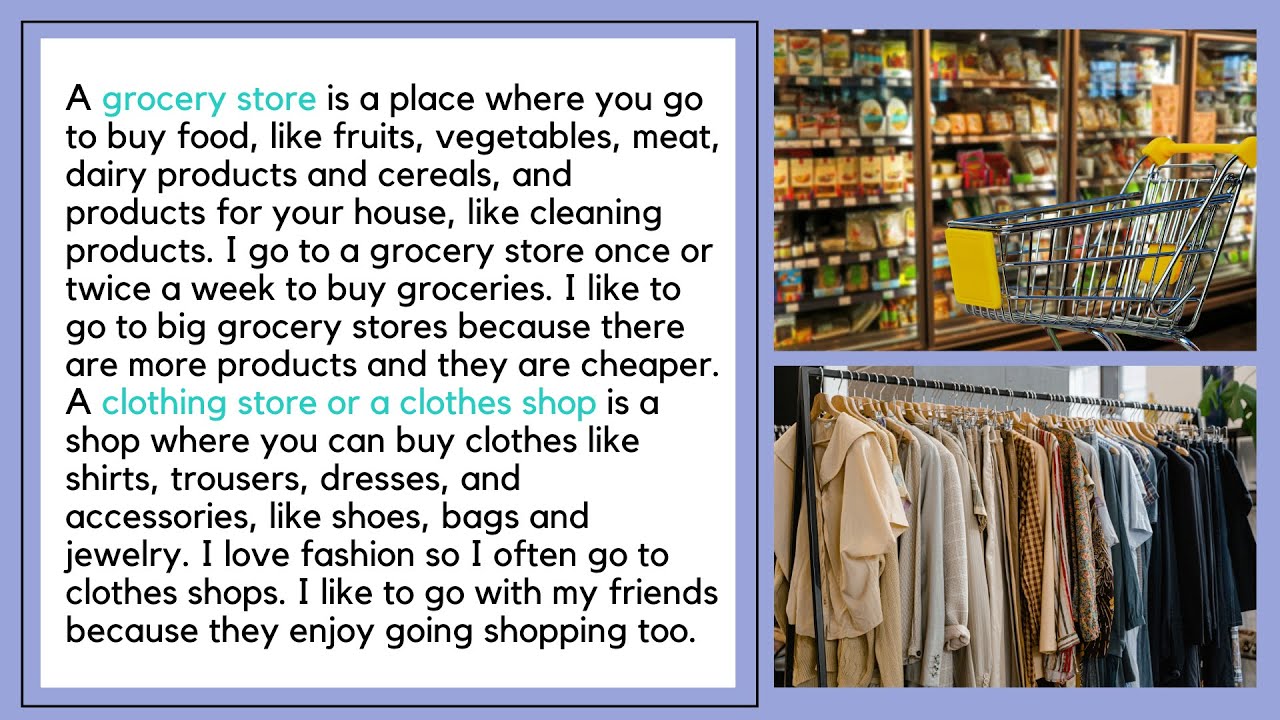 Beginner English Listening Practice - Places in the City and Shops ...