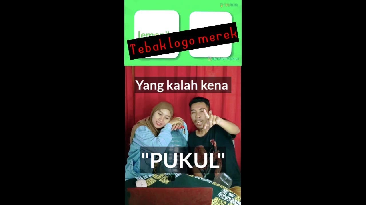Main tebak logo merek sama istriku .Yang kalah kena "PUKUL" - YouTube