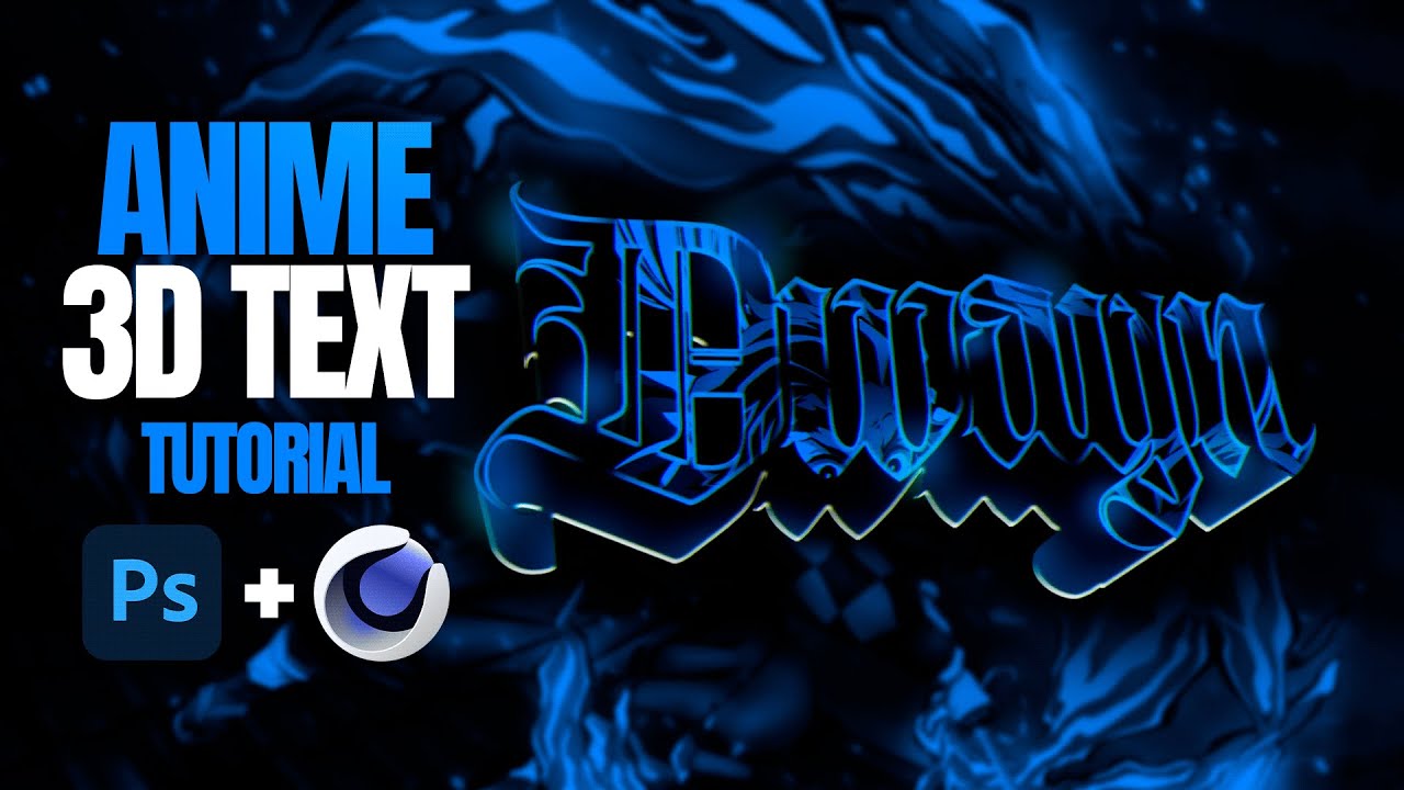 Insane Anime 3D TEXT Tutorial in Photoshop & C4D in 2024! (Anime Header ...