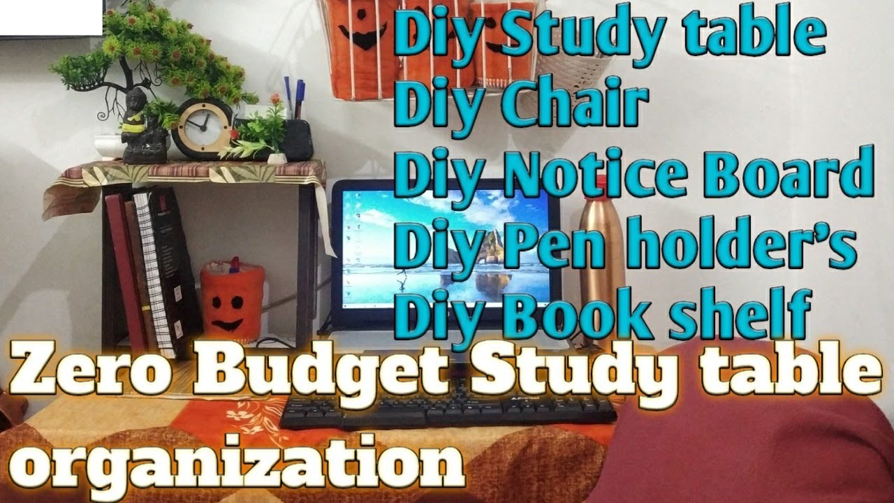 Diy study table l Diy notice board l Diy pen holder's l Diy book shelf ...