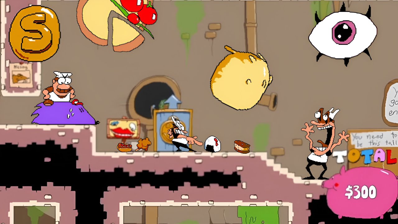 Pizza tower floor 4 playthrough S ranked + all secret's and treasure ...