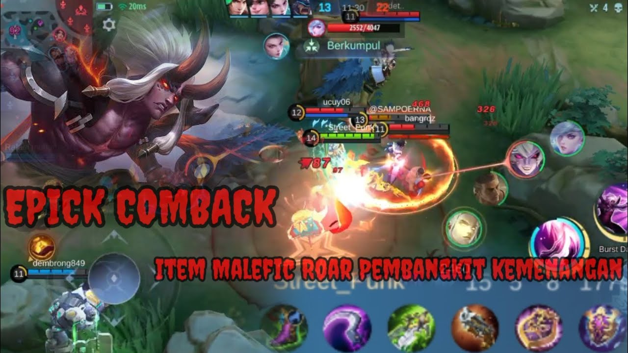 ITEM MALEFIC ROAR KUNCI KEMENANGAN MARTIS -MLBB - YouTube