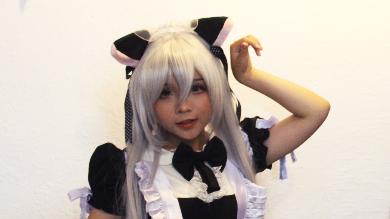 Maid cosplay freestyle orange color / Makeup - YouTube