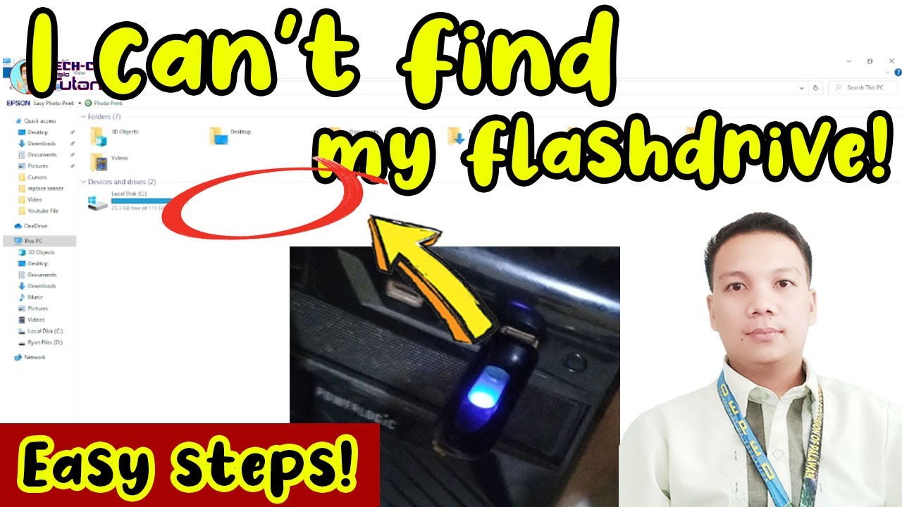 HOW TO FIX HIDDEN FLASHDRIVE OR USB DRIVE IN LAPTOP/DESKTOP || TAGALOG ...