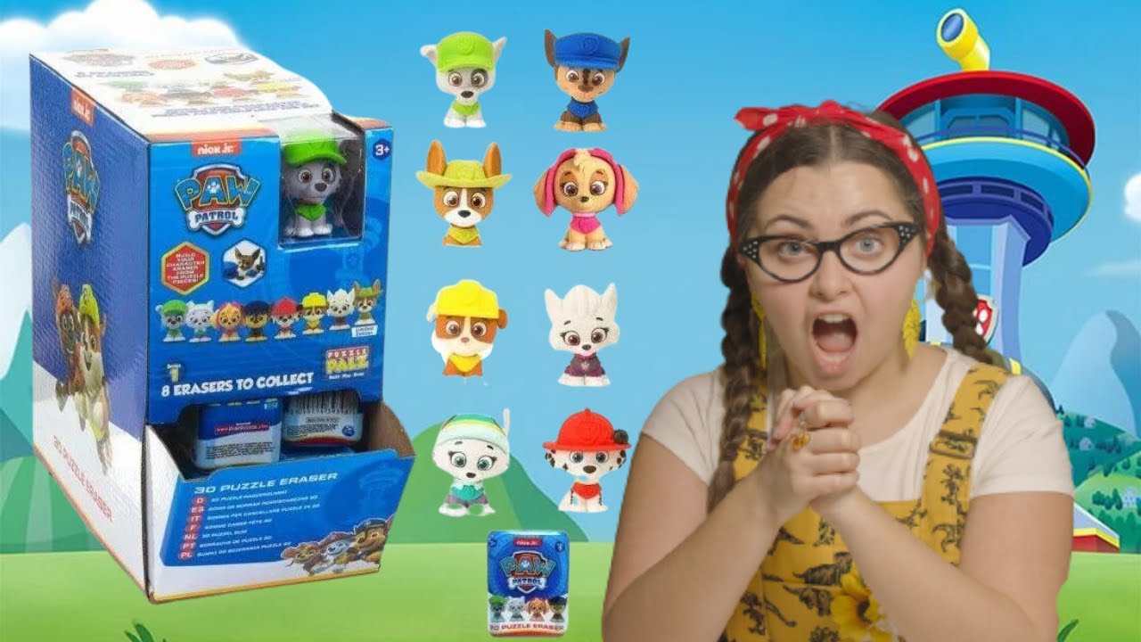 PAW PATROL TOYS - PUZZLE PALZ PUZZLE ERASER BLIND BOXES - YouTube