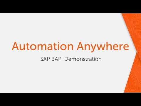 SAP BAPI processing with Automation Anywhere - YouTube