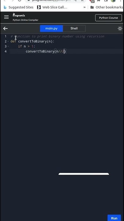 Python Program to Convert Decimal to Binary Using Recursion #shorts #programming #code - YouTube