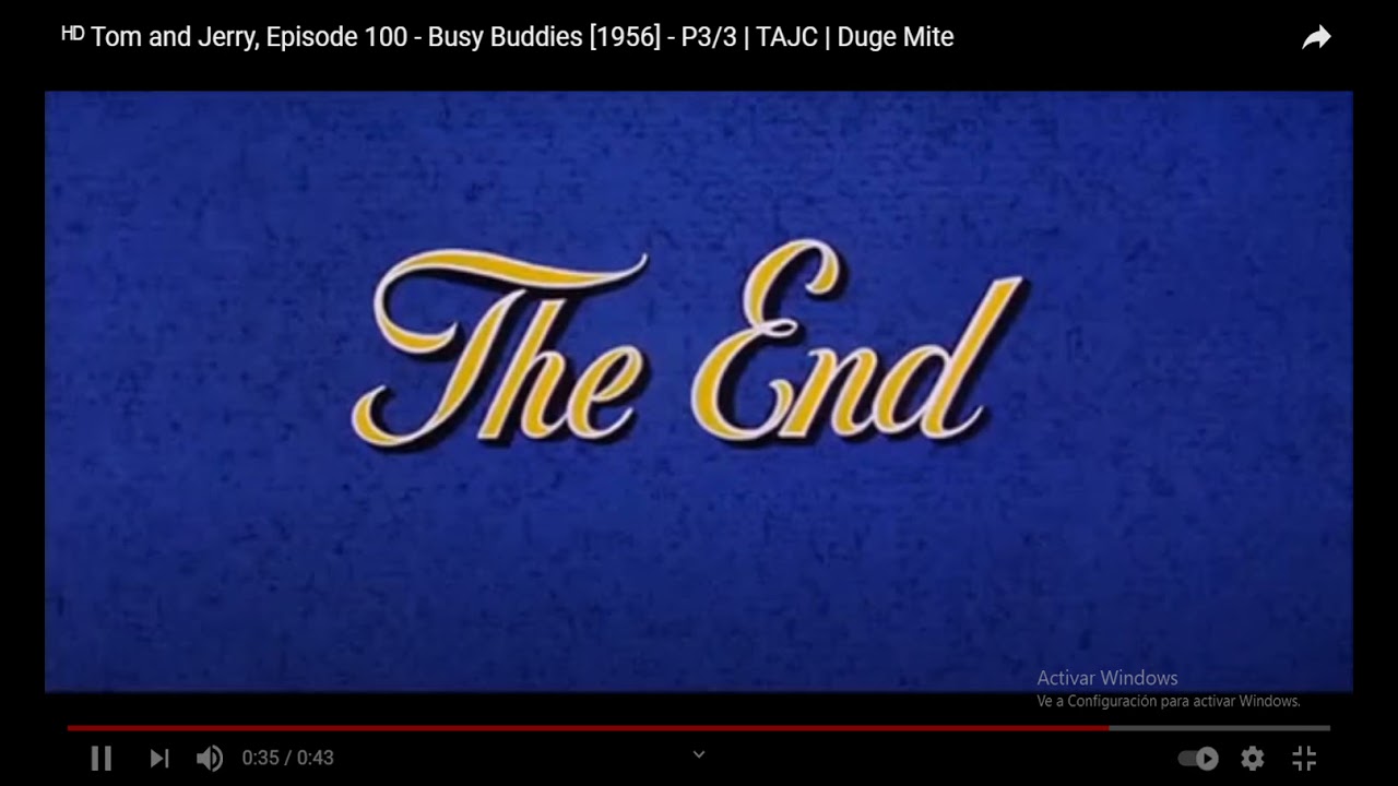 Tom and Jerry - Busy Buddies End Title (1956) - YouTube
