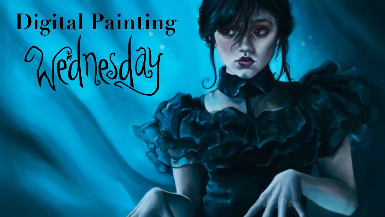Wednesday Addams Fanart - Full Digital Drawing Process #speedpainting # ...