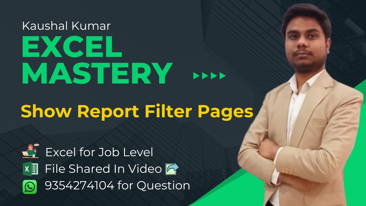 📊 Show Report Filter Pages in PivotTables Excel - YouTube