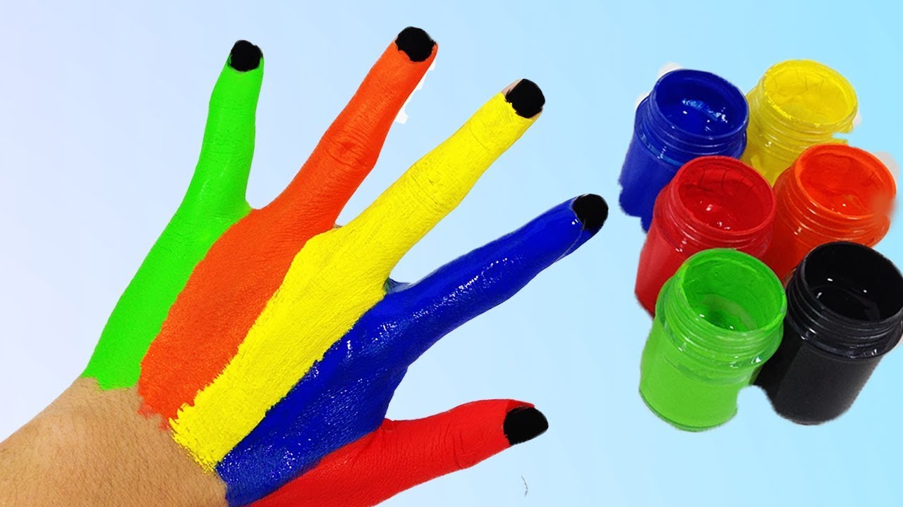 Learn Colors for Kids Children Hand Body Paint Finger Family Song ...