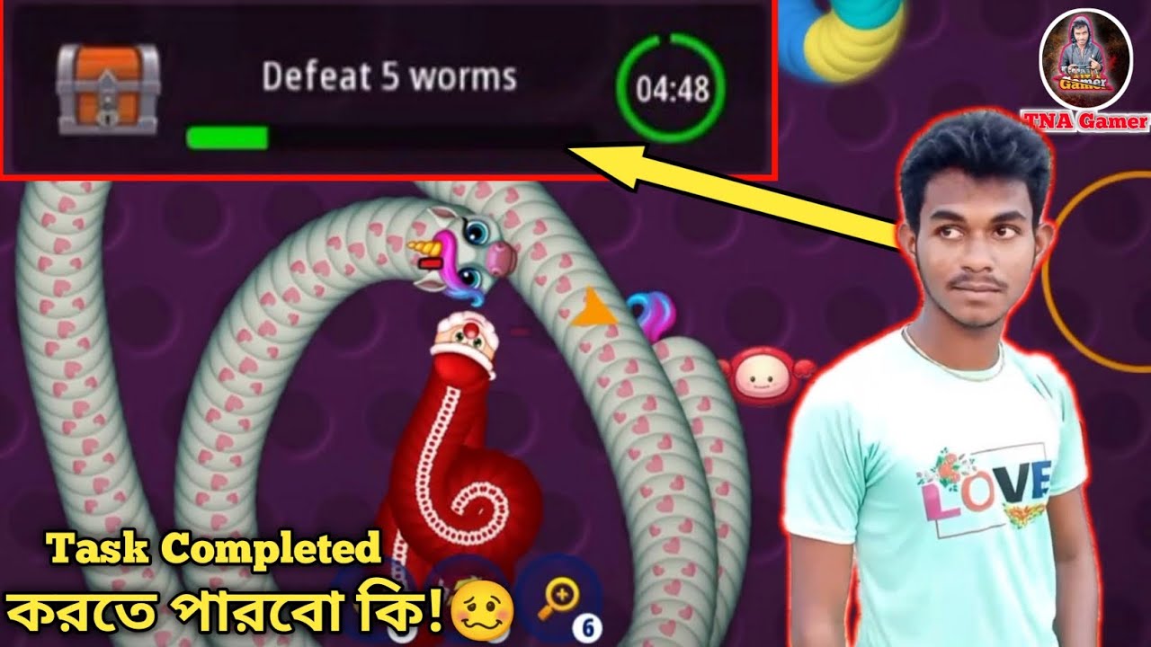 4 Minute 49 Second Defeat 5 Worms (Task) সম্পূর্ণ করতে পারবো কি!🥴 My New Gameplay Video ☺️ # ...