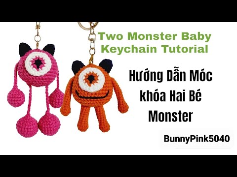 #24 Mini Monster Keychain Crochet| Tutorial Crochet Easy Amigurumi ...