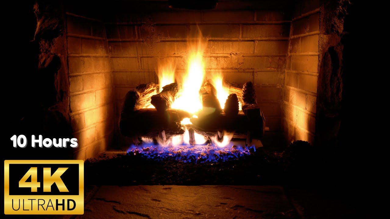 RELAXING FIREPLACE 4K | 10 Hours of Blissful Firewatch - YouTube