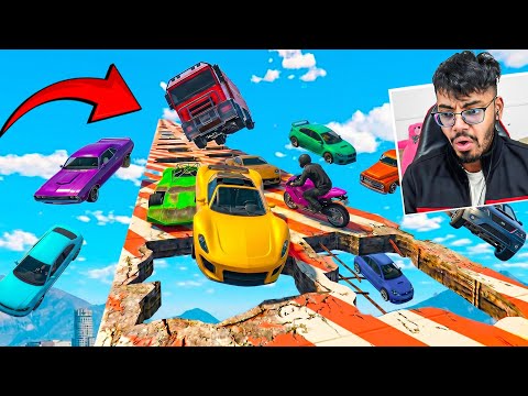 Cars Vs Cars in Surprise Broken Road 387.296% People Take 1 Year To Win This Race in GTA 5!