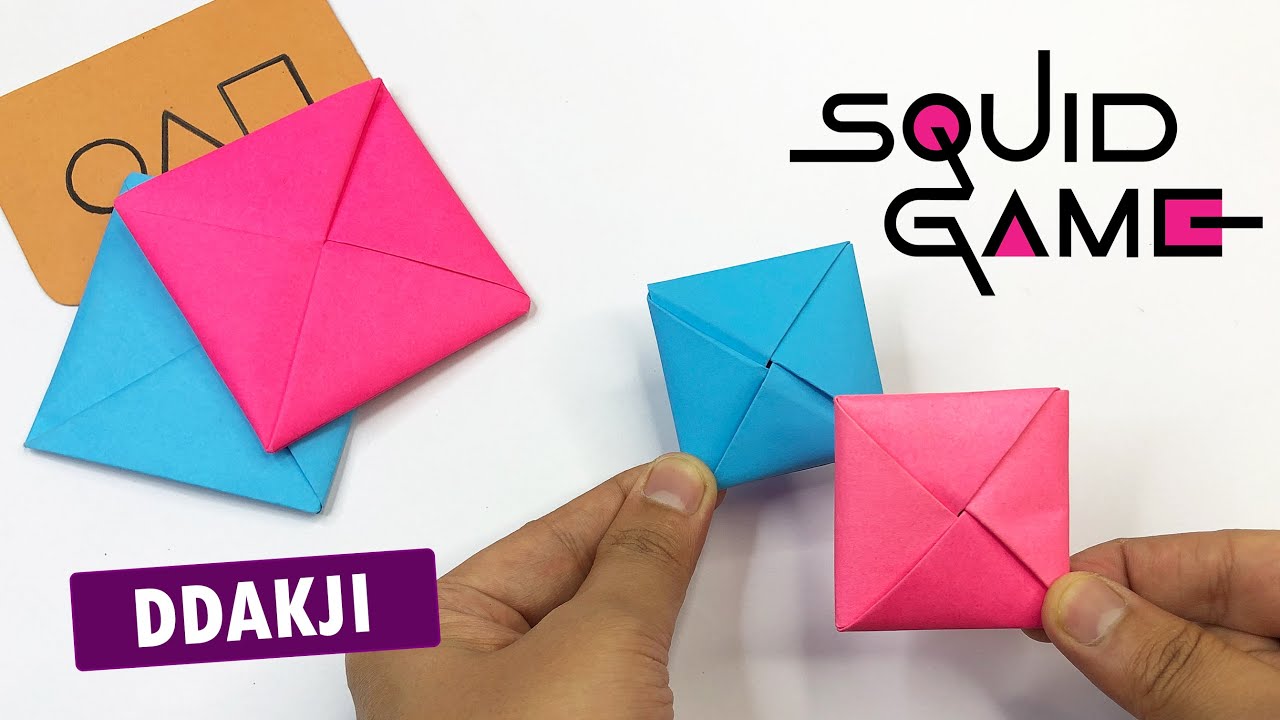 How to Make Squid Game Ddakji Paper Craft - Easy Origami Tutorial (Step ...