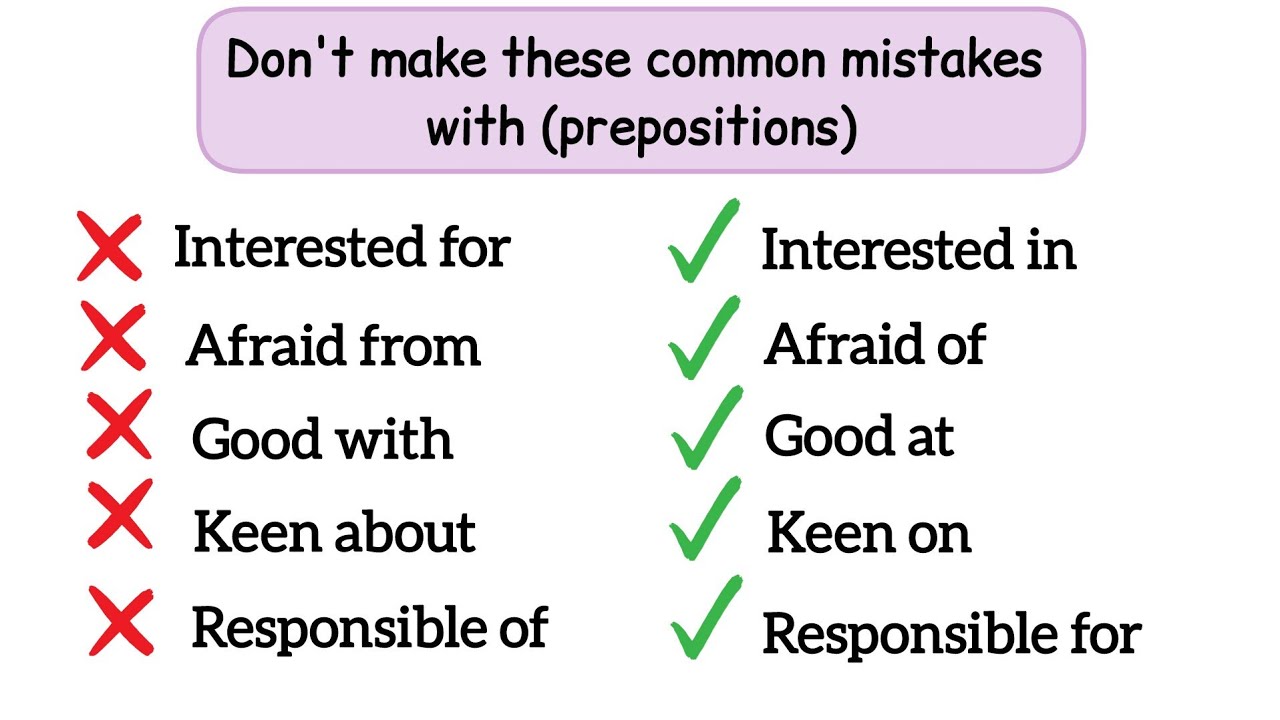 Common mistakes with prepositions | English speaking practice - YouTube