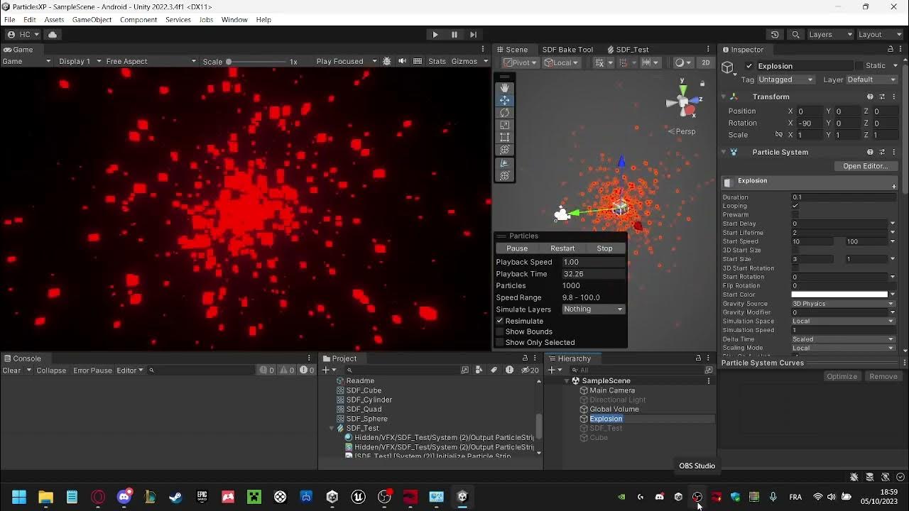 Unity Particle System Cube Explosion - YouTube
